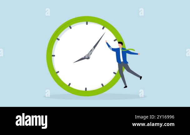 Success time management, 4k animation of businessman celebrates his ...