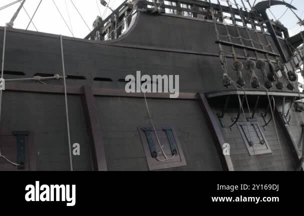 18th century Spanish sailing ship Andalucia, historical reproduction ...