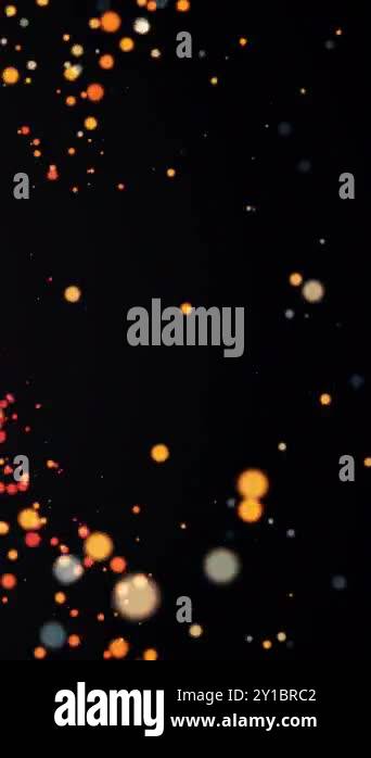 Transition of hot explosive particles. Abstract animation of flying ...