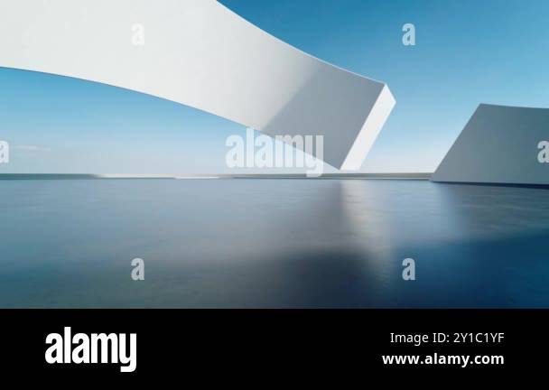 3d render of abstract curve structure futuristic architecture with ...