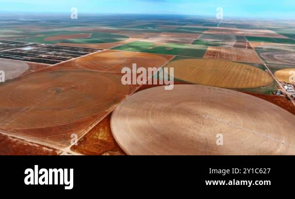 Amazing scenery of vast agricultural plantations divided into ...