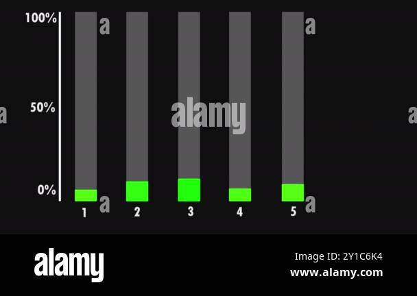 Isometric vertical progress bars, percentage indicators or charts. A business graph with ...