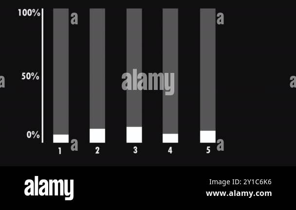 Isometric vertical progress bars, percentage indicators or charts. A ...