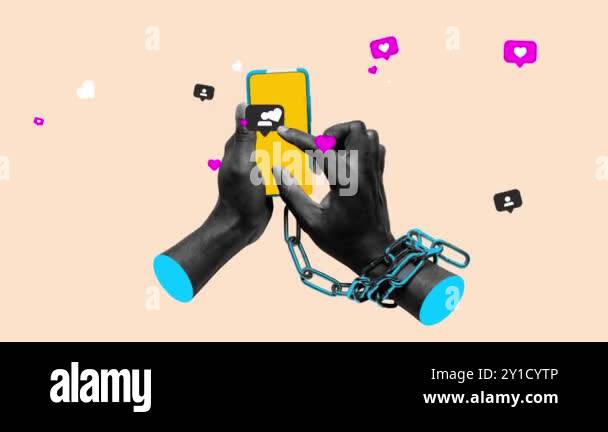 Social media addiction art Stock Videos & Footage - HD and 4K Video ...