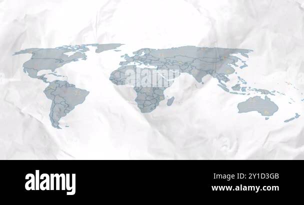 World map with highlighted regions and icons, data visualization ...