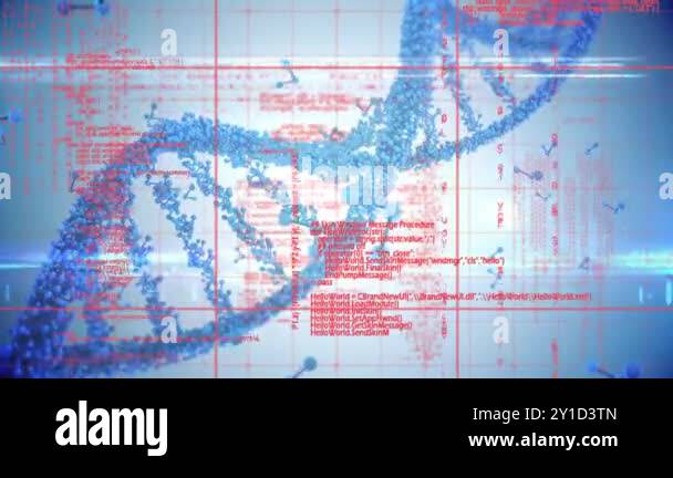Processing Scientific Data Dna Strand With Binary Coding In Animation Science Technology