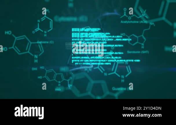 Chemical Structures And Molecular Formulas Animation Over Scientific