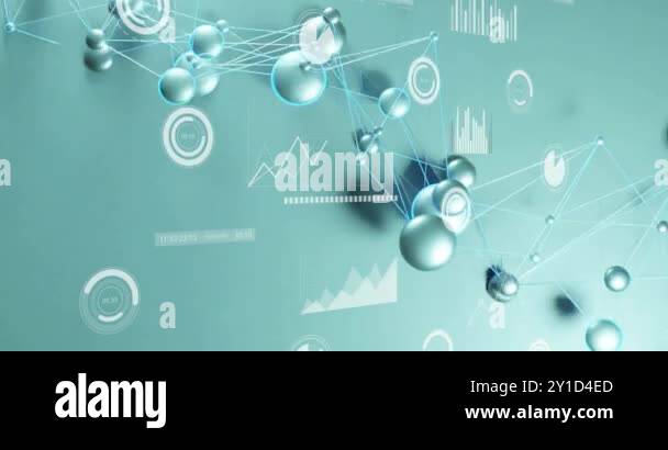 Molecular Structure And Data Visualization Animation Over Scientific