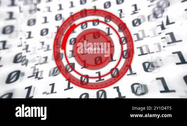 Speedometer reading 165MPH over binary code background in animation ...