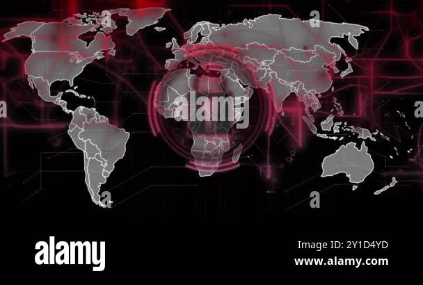 Lock symbol and global map with hexagonal patterns, cybersecurity ...