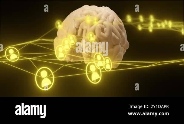 Animating network connections and user icons with human brain ...