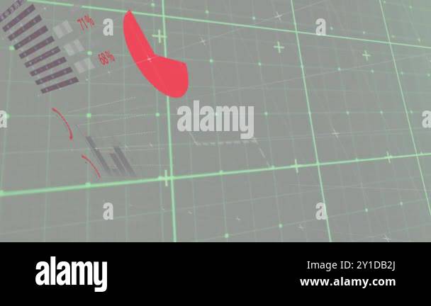 3d Pie Charts And Data Visualization Animation Over Grid Background Statistics Analytics