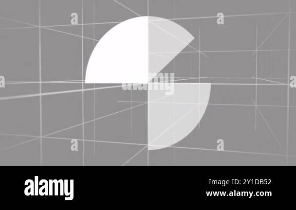 Rotating Pie Chart Animation Over Grid Lines And Geometric Shapes Data Analytics Infographics