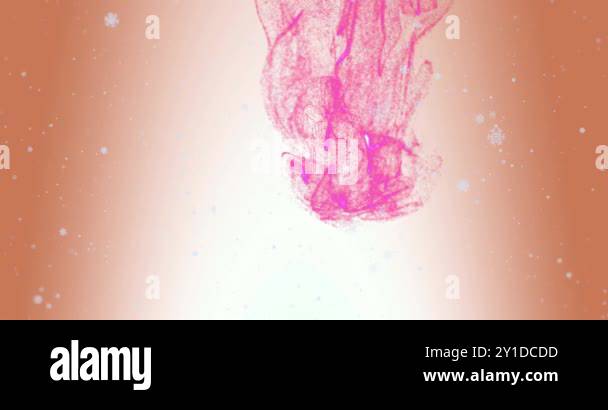Pink ink swirling in water animation over light background with ...