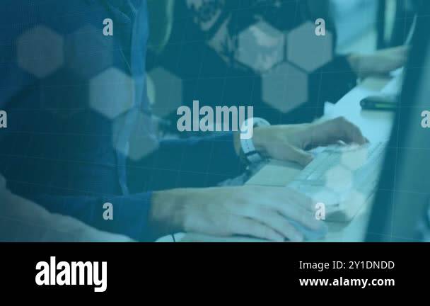 Customer service representatives working with headsets, communication ...