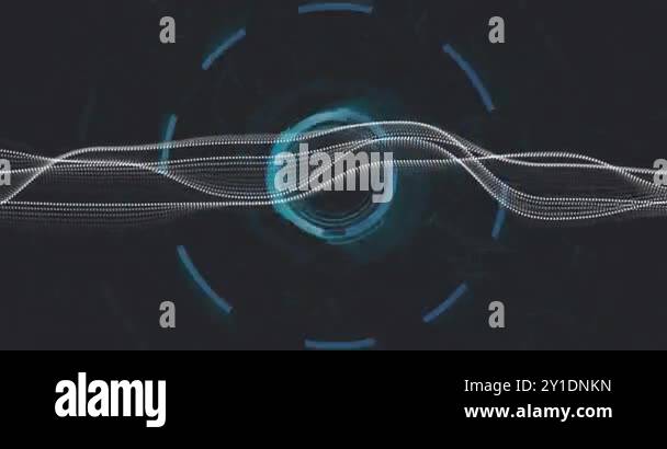 Abstract digital waves and circular patterns, futuristic data ...