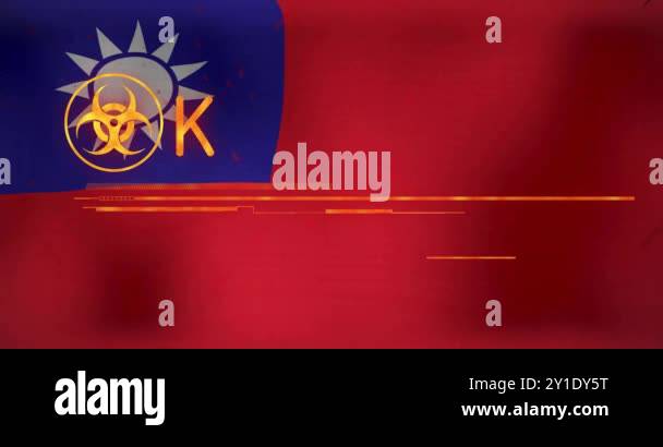 Emergency immediate action required animation over red background with ...