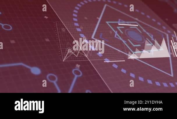 Graphs And Charts Data Analysis Animation Over Digital Interface