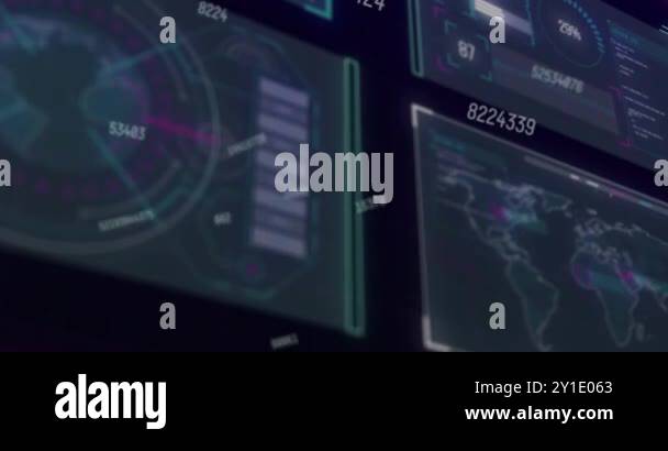 Digital Data And Analytics Animation Over Futuristic Interface With