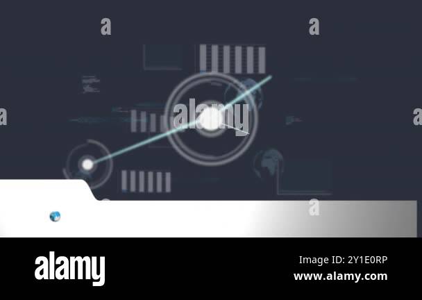 Global data charts and graphs animation over FAKE NEWS text on dark ...