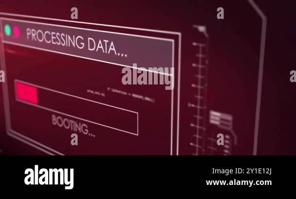 Processing data and recovering database, digital interface animation ...