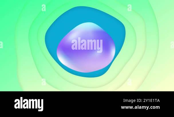 Abstract animation with fluid shapes and gradients in green, blue, and ...