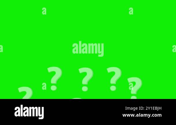 2d white questions mark animation green screen background 4k Stock ...
