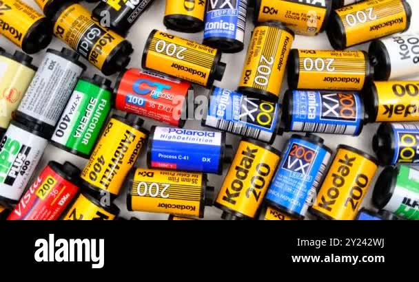 Sibiu, Romania - April 04, 2024. Empty 35mm film canisters from ...