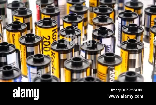 Sibiu, Romania - April 04, 2024. Empty 35mm film canisters from ...