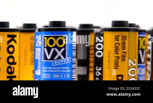 Sibiu, Romania - April 04, 2024. Empty 35mm film canisters from ...
