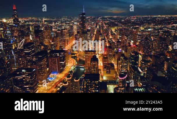 Chicago, Illinois, USA - June 01, 2024: Skyline panorama aerial view ...