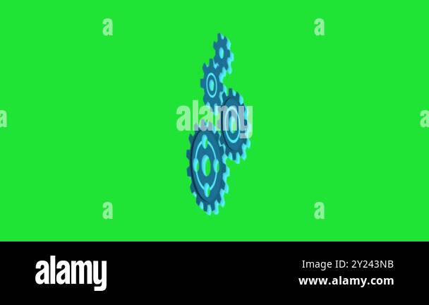 4K Animated violet gears spin looped video background. Animated gear ...