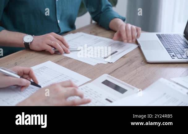 Two business people reviewing documents Stock Videos & Footage - HD and ...