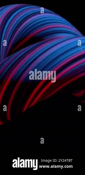 Coloured Curved Figure Torus Three Dimensional Animation Of Bundle Of Twisted In Circle Of