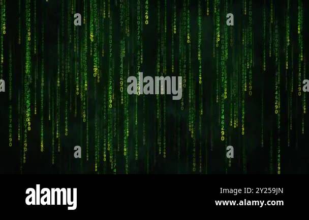 Binary Code With Numbers Moving On The Screen Digital Age Binary Algorithm Data Code