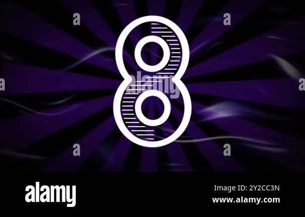 Numbers animated over purple and black radial background. Animation ...