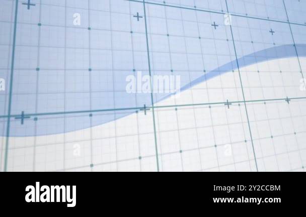 Graph with rising curve and grid lines, data analysis animation ...
