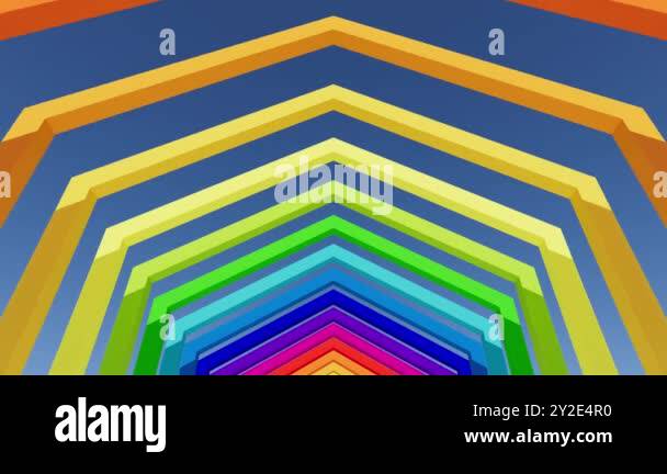 arch pathway on light blue background, 3d render of loop animation in ...