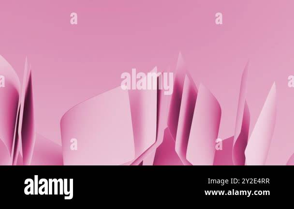 3D render of abstract animation of beautiful ribbons with soft surfaces ...