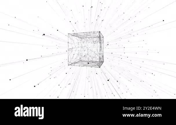 3d Render Of Geometric Loop Animation Of Cube With Beams On White