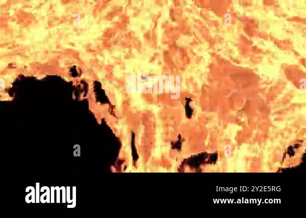 Various manifestations of fire on a transparent background with an ...