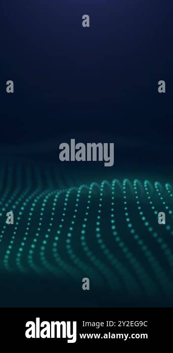 Wave particles background illuminated digital wave of glowing particles ...