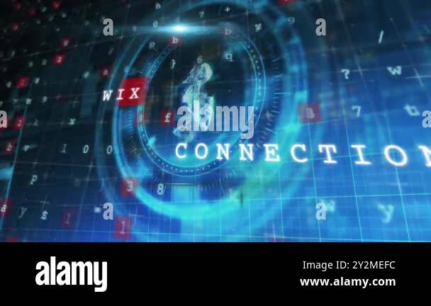 Internet text with digital globe and numbers, futuristic technology ...