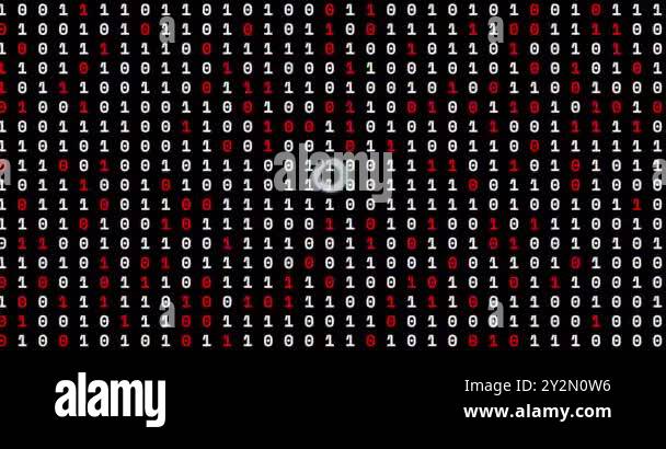 Binary code with digital lock and key animation over black background. Cybersecurity, encryption ...