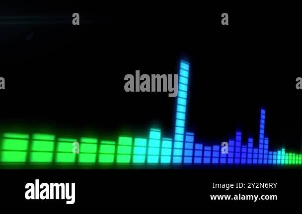 Abstract Illustration blue high frequency audio Waveform voice neon, radio wave and disco music ...