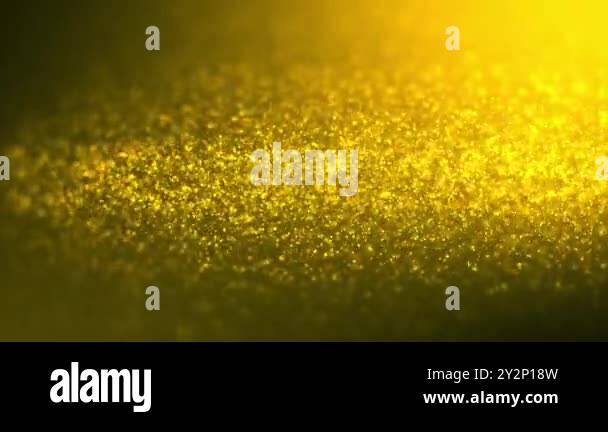 Gold dust particles fly in slow motion in the air lingering slowly ...