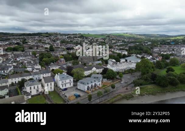 Barnstaple, North Devon, England: DRONE VIEWS: The drone flies over the ...