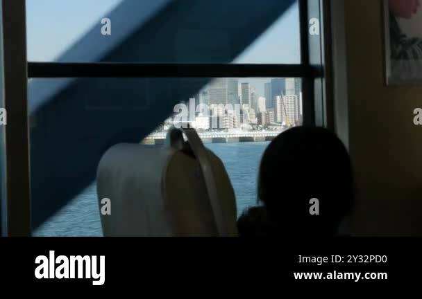 view from inside train commuter through train window while moving fast ...