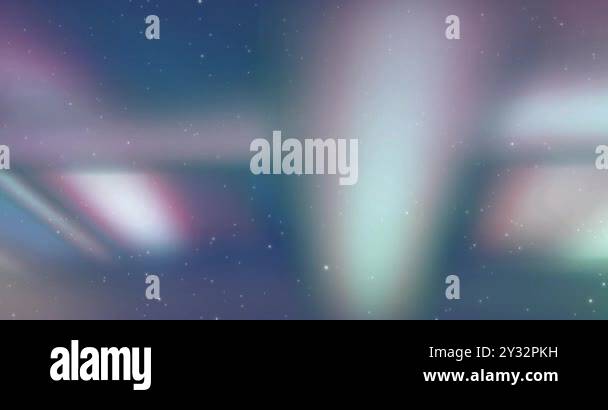 Starry night sky animation with aurora borealis effect. stars, northern ...