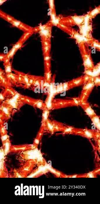 Pattern with moving neural networks on black background. Design. Bright ...